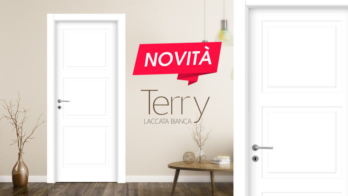 Porta laccata bianca a tre bugne modello Terry. Scopri il prezzo